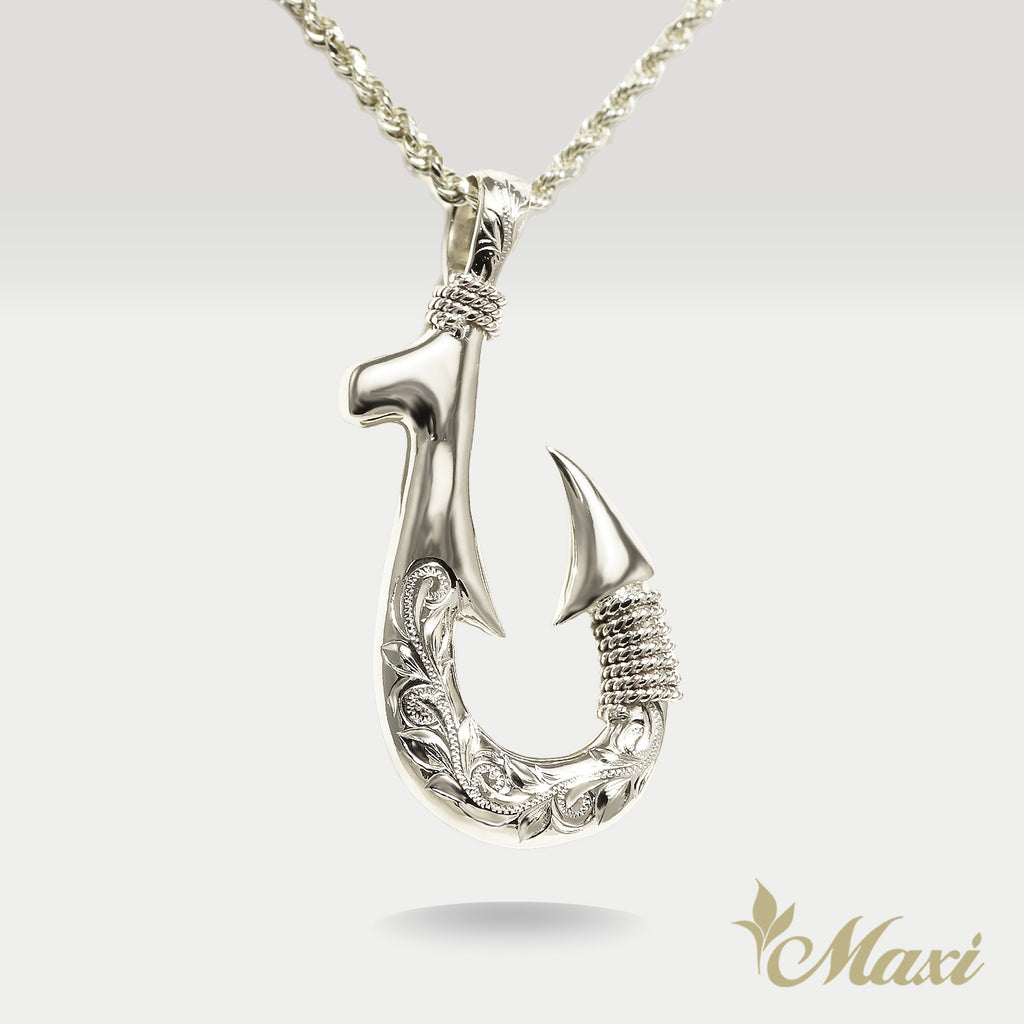 Double Side Engraving Fish Hook Pendant-Small [Silver 925] – Maxi ...