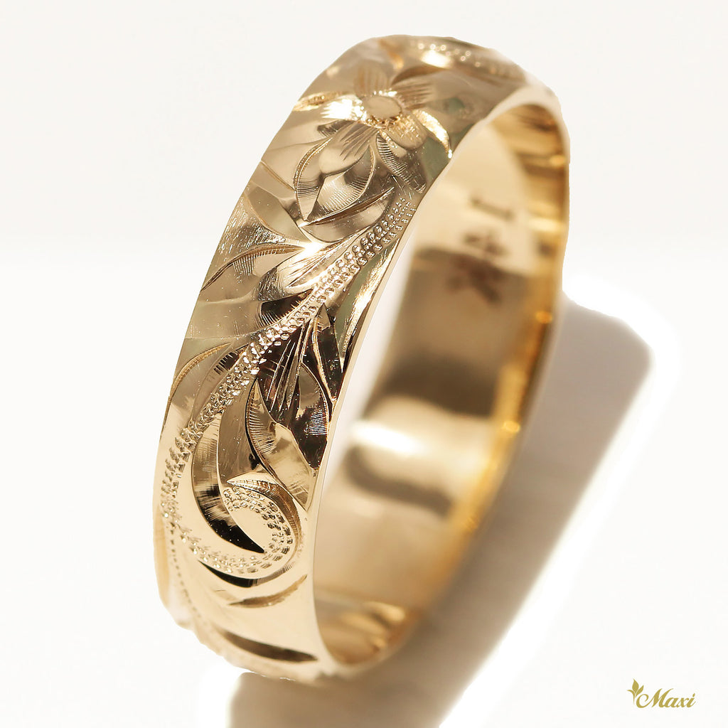 [14K/18K/Platinum Gold] 6mm Custom Hawaiian Ring – Maxi Hawaiian ...