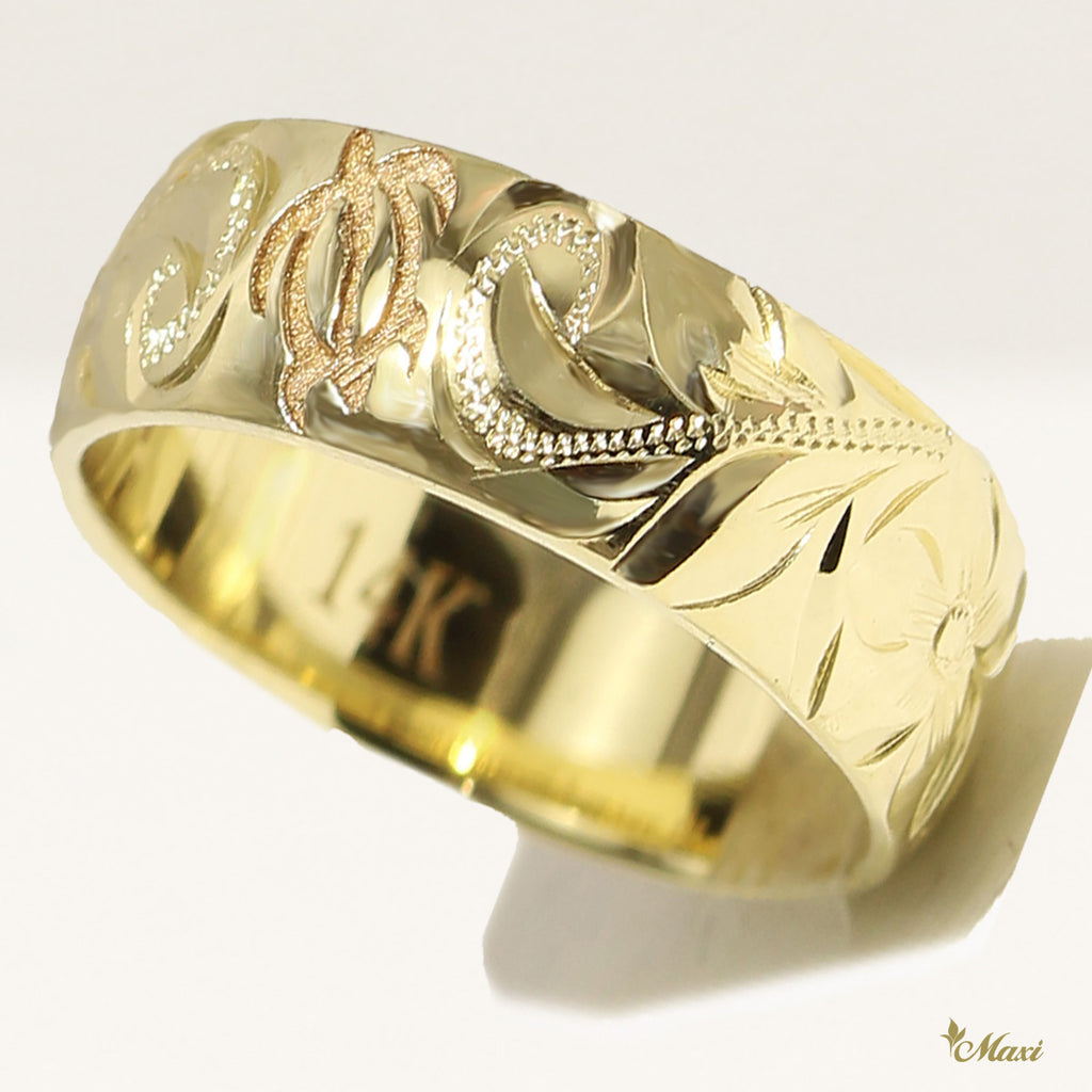 8mm Honu (Hawaiian Sea Turtle) Ring [14K/18K Gold/Platinum] – Maxi ...