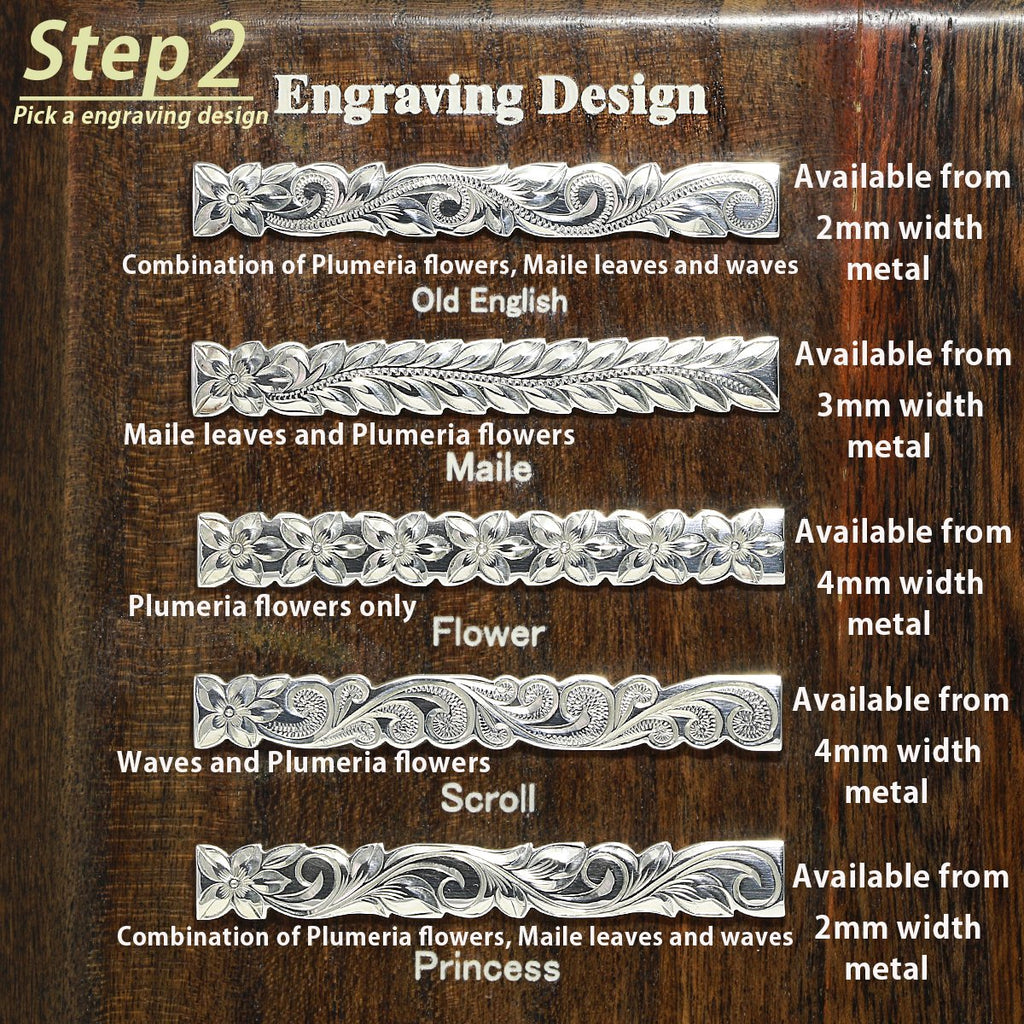 Flower/Scroll Design +$25 – Maxi Hawaiian Jewelry マキシ ハワイアンジュエリー ハワイ本店